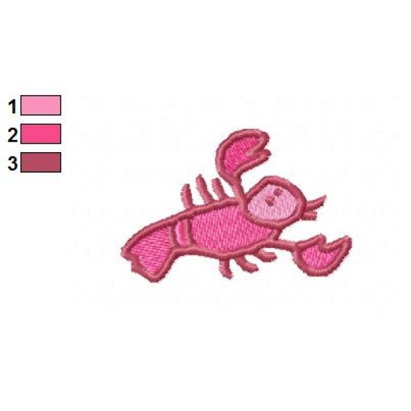 Cartoon Crab Embroidery Design 02