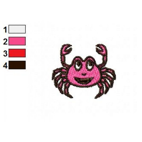Cartoon Crab Embroidery Design 03