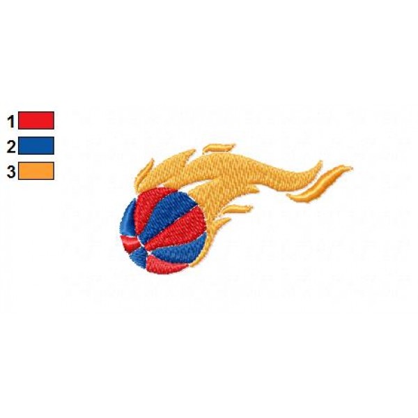 Fire Ball Embroidery Design