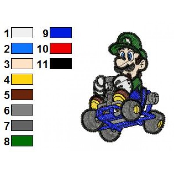 Luigi Embroidery Design