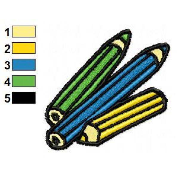 Pencil Embroidery Design 09