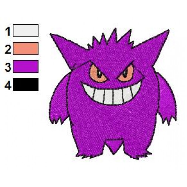 Pokemon Gengar Embroidery Design