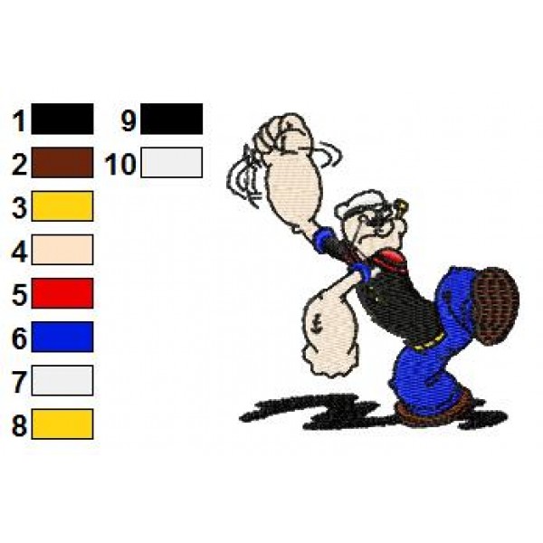 Popeye Embroidery Design 4