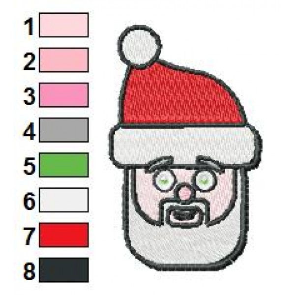 Santa Claus Face Embroidery Design 02