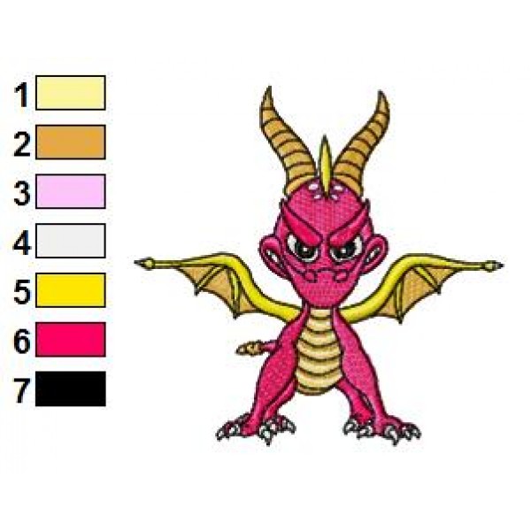 Skylander Spyro 09 Embroidery Design