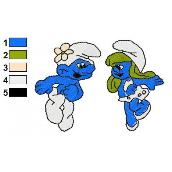 Smurfs Embroidery Design 15