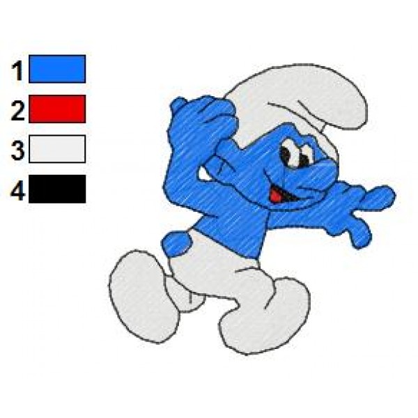 Smurfs Embroidery Design 2
