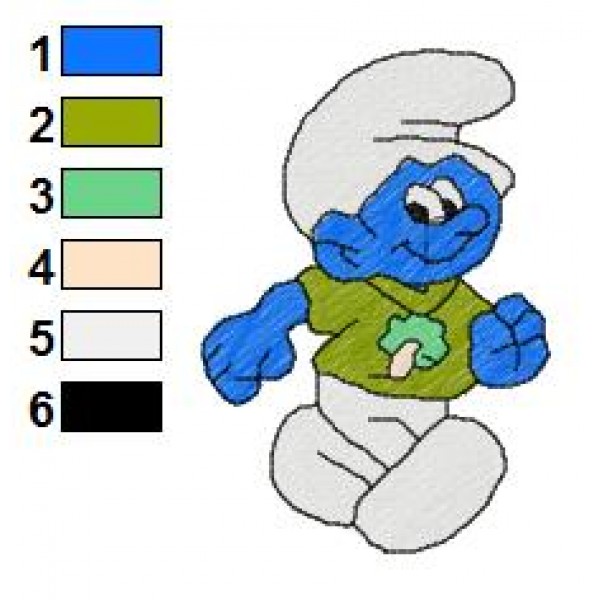 Smurfs Embroidery Design 3