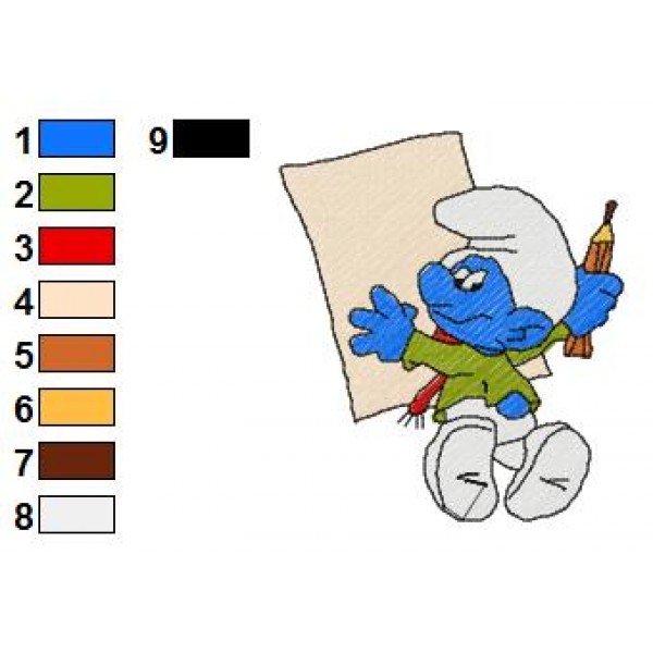 Smurfs Embroidery Design 30