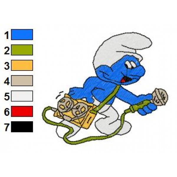 Smurfs Embroidery Design 36