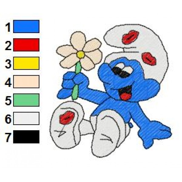 Smurfs Embroidery Design 6