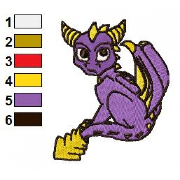 Spyro Skylanders Back Embroidery Design