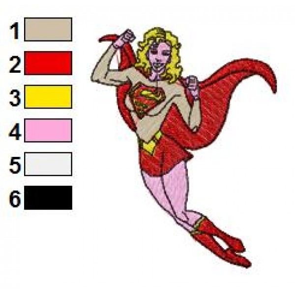 Supergirl Embroidery Design