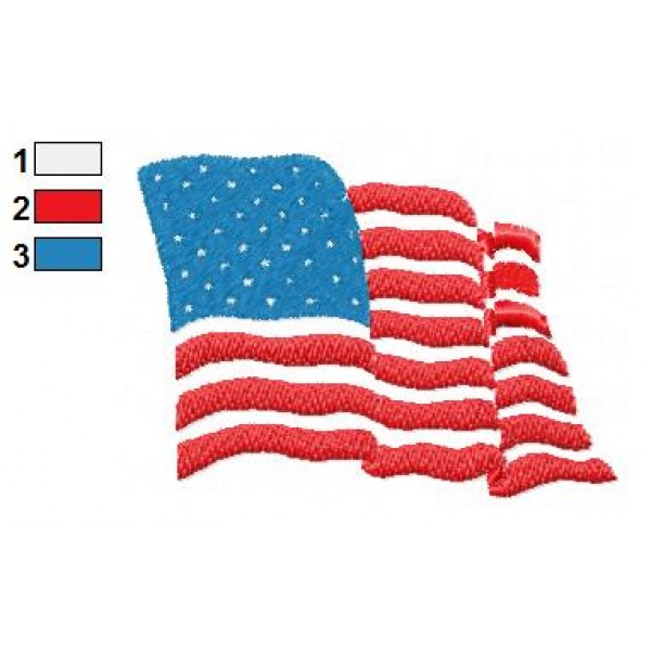 US Flag Embroidery Design